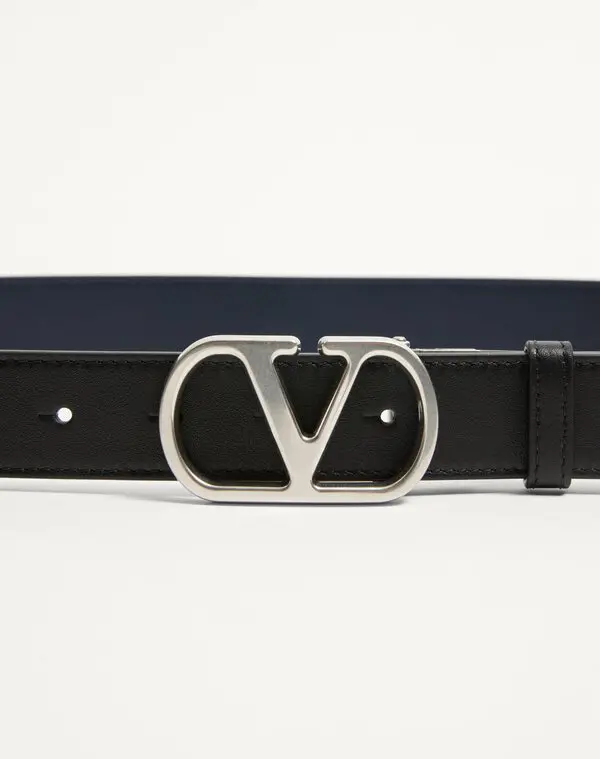 Valentino Garavani Vlogo Signature Reversible Belt - Black