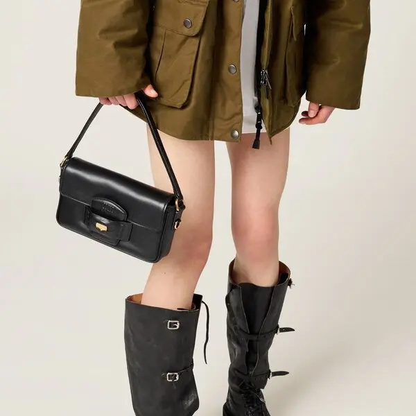 Miu Miu Penny Leather Bag - Black