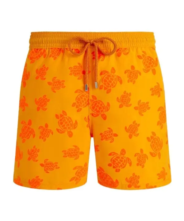Vilebrequin Turtle Print Drawstring Swim Shorts - Orange