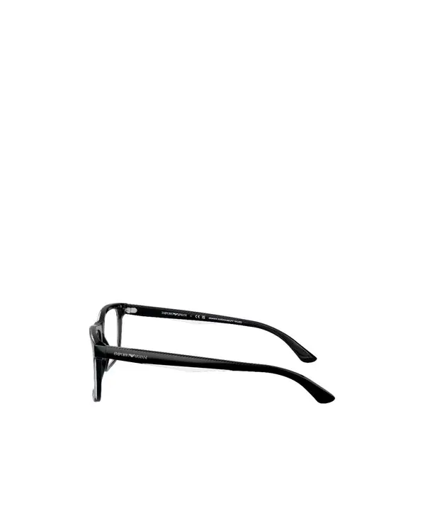 Emporio Armani Rectangle Full Rim Eyeglasses - Black