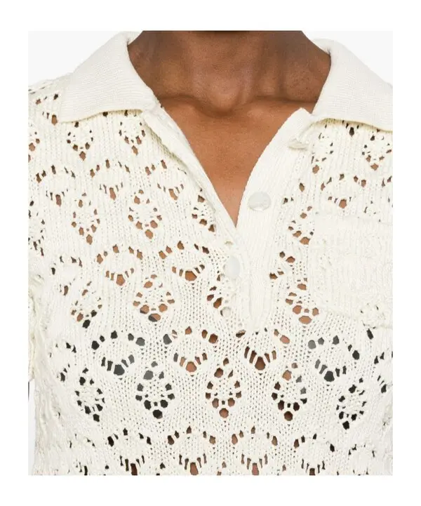 Celine Cotton Pointelle Mini Dress - White