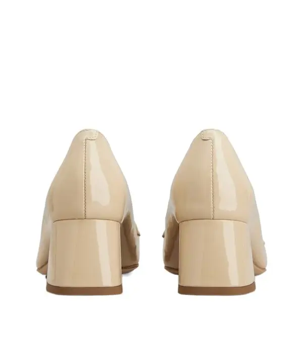 TOD'S Square Toe Penny Bar Pumps - Beige
