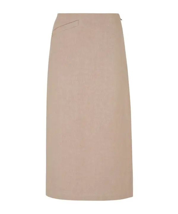 Fendi Straight-cut Midi Skirt With Side Slit