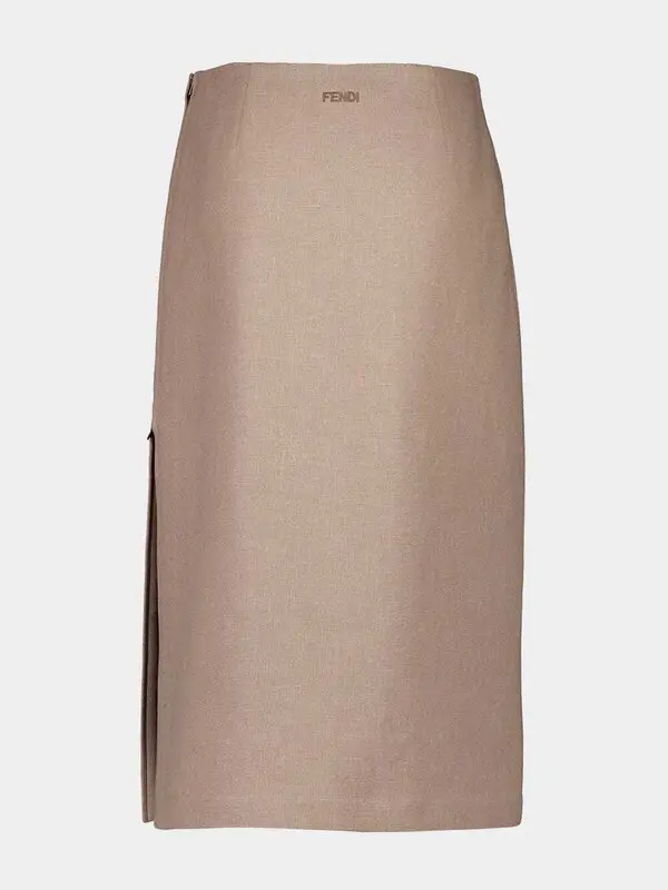 Fendi Straight-cut Midi Skirt With Side Slit