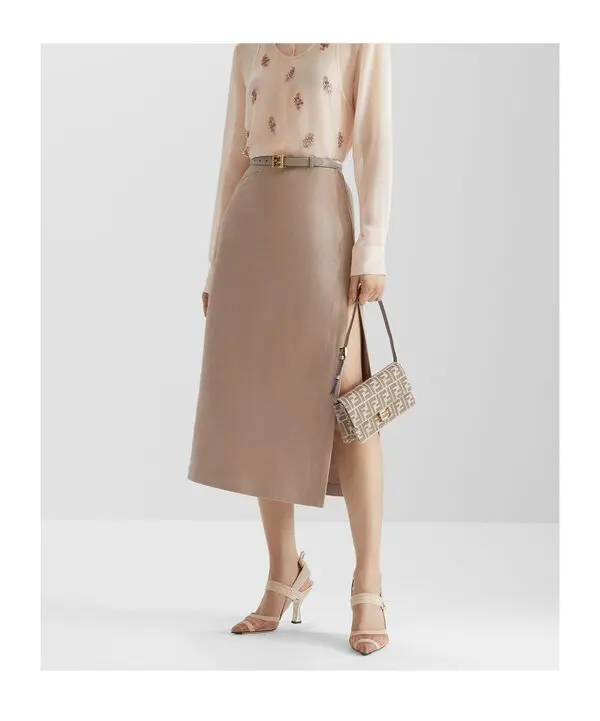 Fendi Straight-cut Midi Skirt With Side Slit