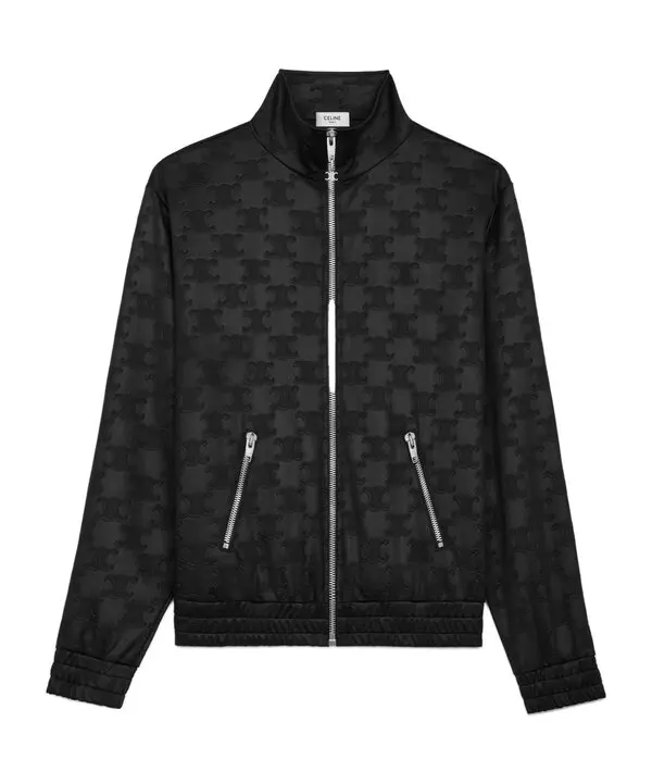 Celine Triomphe Jersey Track Jacket - Black