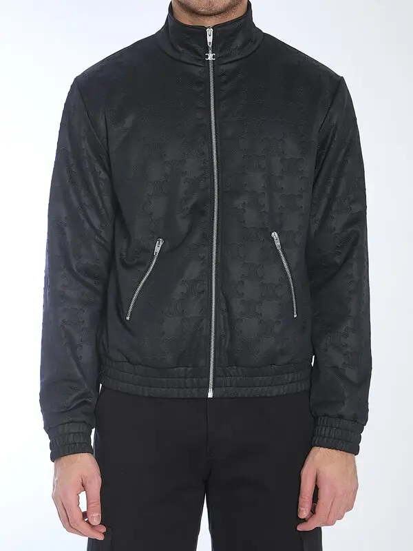 Celine Triomphe Jersey Track Jacket - Black