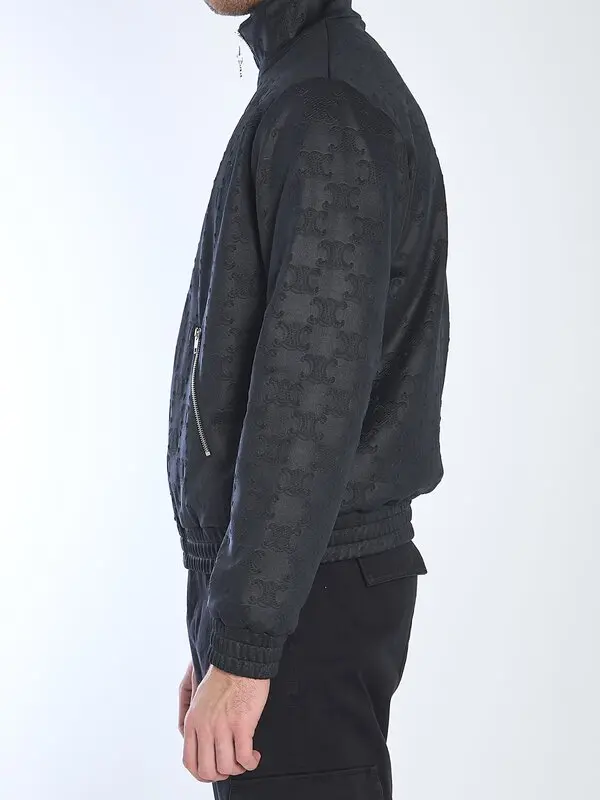 Celine Triomphe Jersey Track Jacket - Black