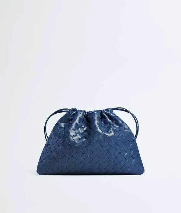 Bottega Veneta Intrecciato Drawstring Shoulder Bag - Blue