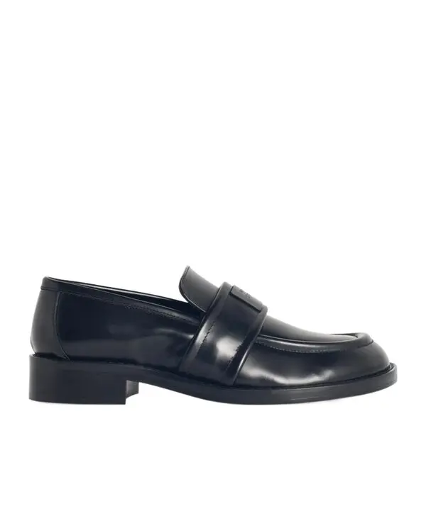 Acne Studios Round-toe Loafers With Embossed Logo Detail