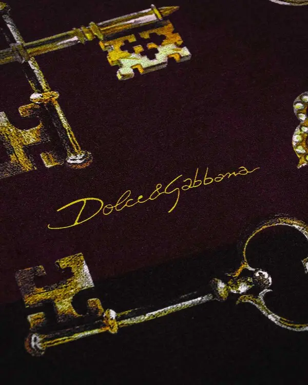 Dolce & Gabbana Silk Printed Silk Scarf - Black