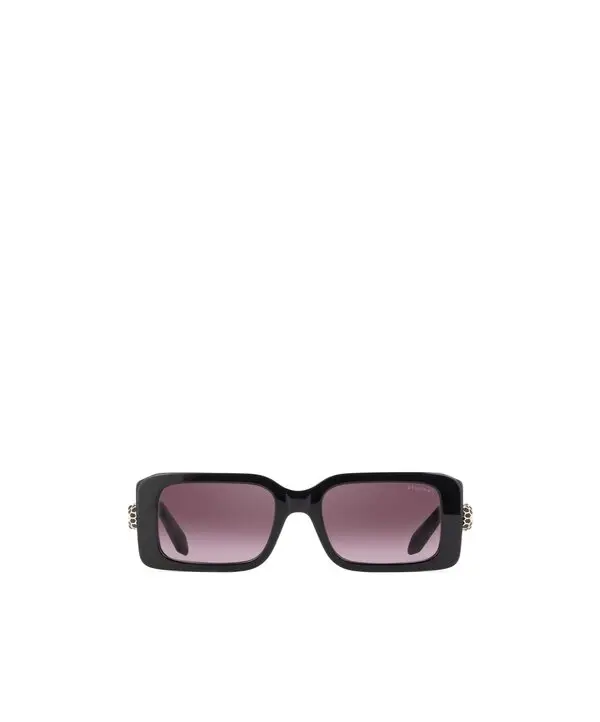 BVLGARI Serpenti Forever Rectangle Frame Sunglasses - Black