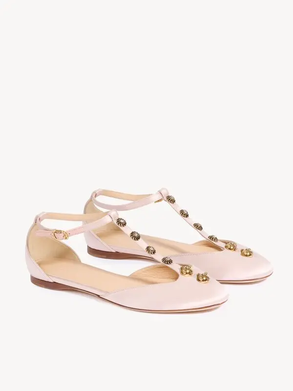 Chloé Celeste Ballerinas With Gold Stud Embellishments