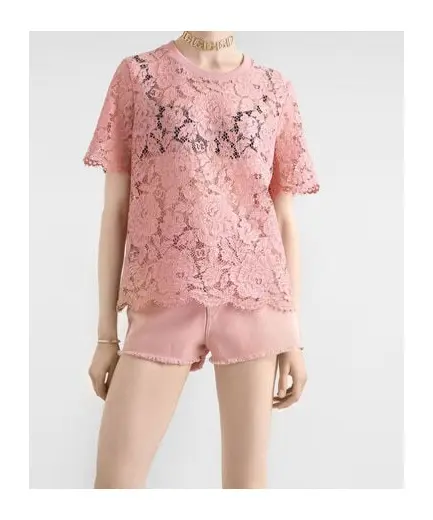 Dolce & Gabbana Short-sleeved Lace Top - Pink