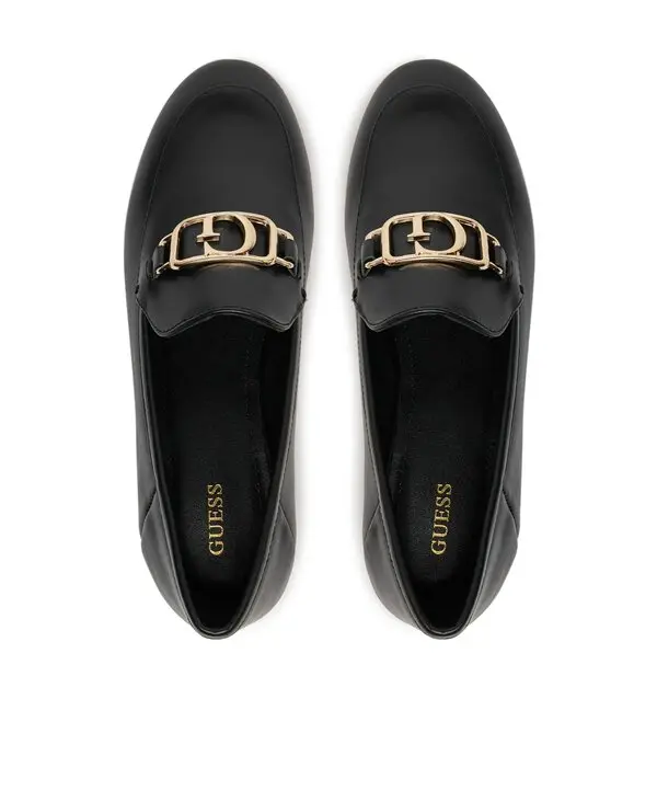 Guess Martynas Leather Loafers With Gold Tone Detailing