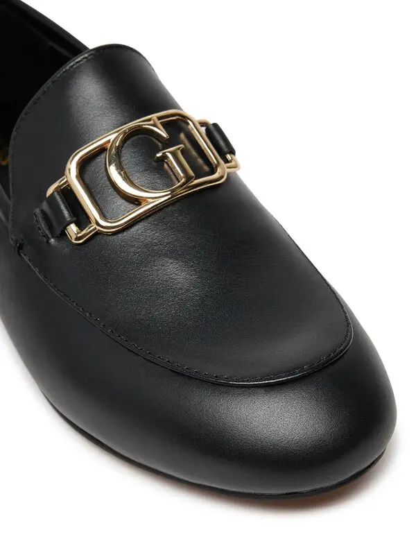 Guess Martynas Leather Loafers With Gold Tone Detailing