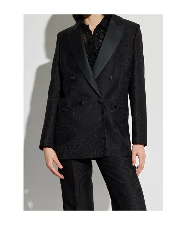 Etro Double Breasted Floral Paisley Motif Blazer