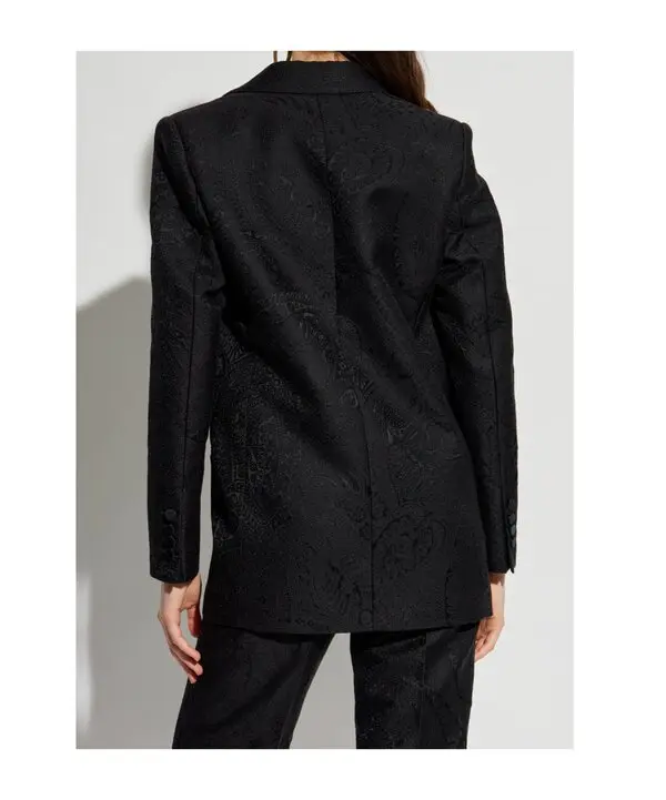 Etro Double Breasted Floral Paisley Motif Blazer