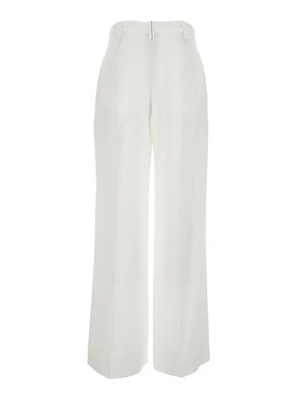 Brunello Cucinelli Fluid Twill Wide Leg Trousers - Beige