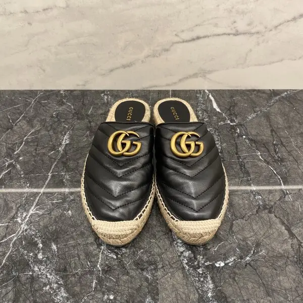 Gucci Leather Espadrille With Double G