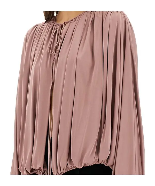 Saint Laurent Gathered Drawstring Blouse - Pink