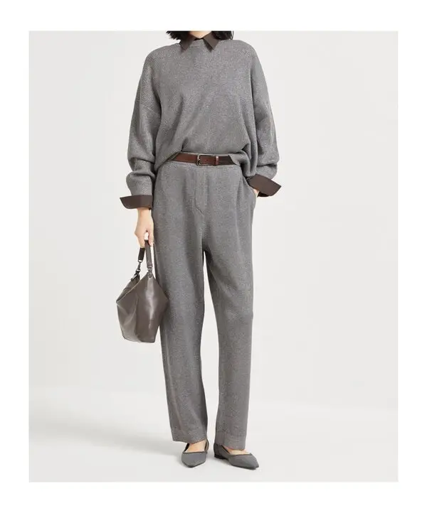 Brunello Cucinelli Ribbed Metallic Sweater