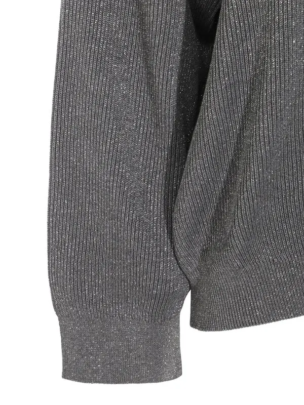 Brunello Cucinelli Ribbed Crewneck Sweater With Pearl Embellishment