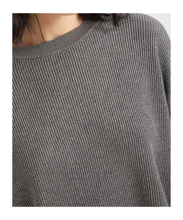 Brunello Cucinelli Ribbed Crewneck Sweater With Pearl Embellishment
