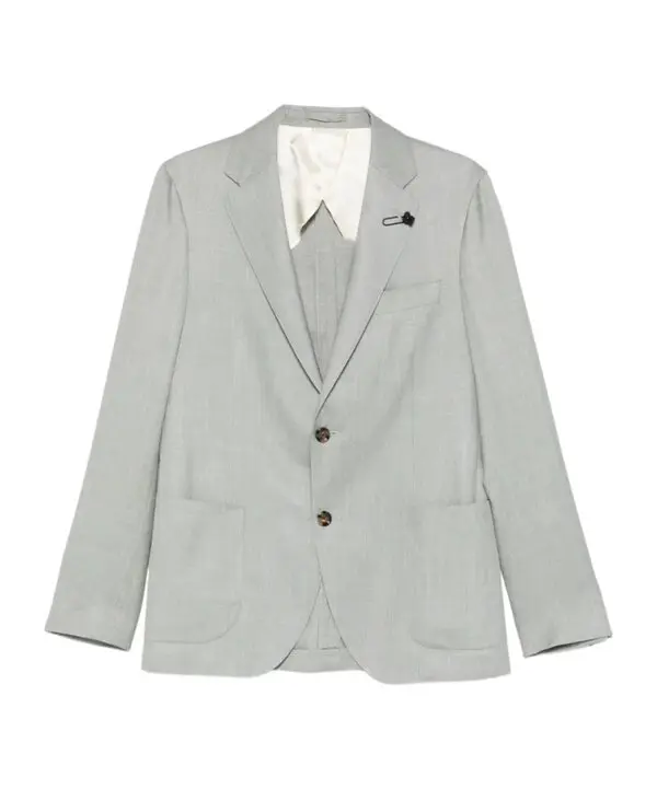 LARDINI Button Wool Jacket - Green