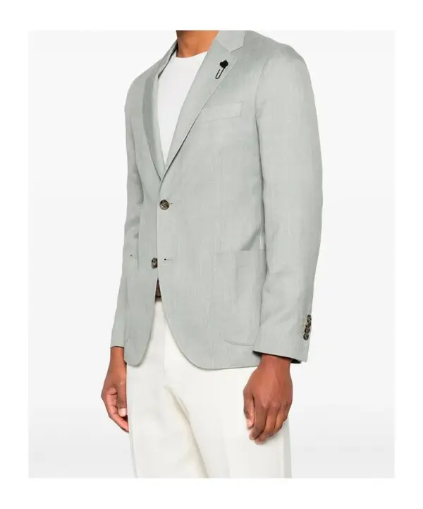 LARDINI Button Wool Jacket - Green