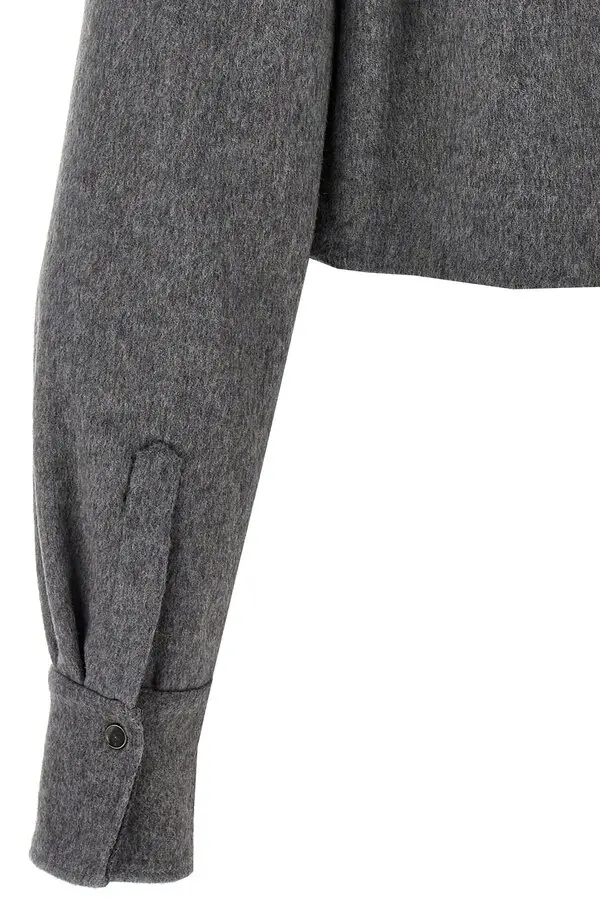 Brunello Cucinelli Long Sleeve Cropped Shirt