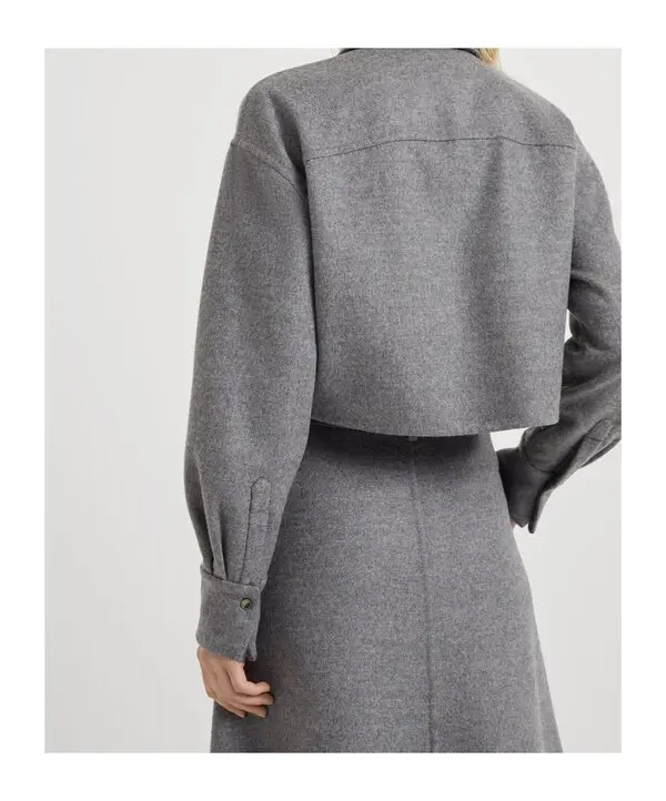 Brunello Cucinelli Long Sleeve Cropped Shirt