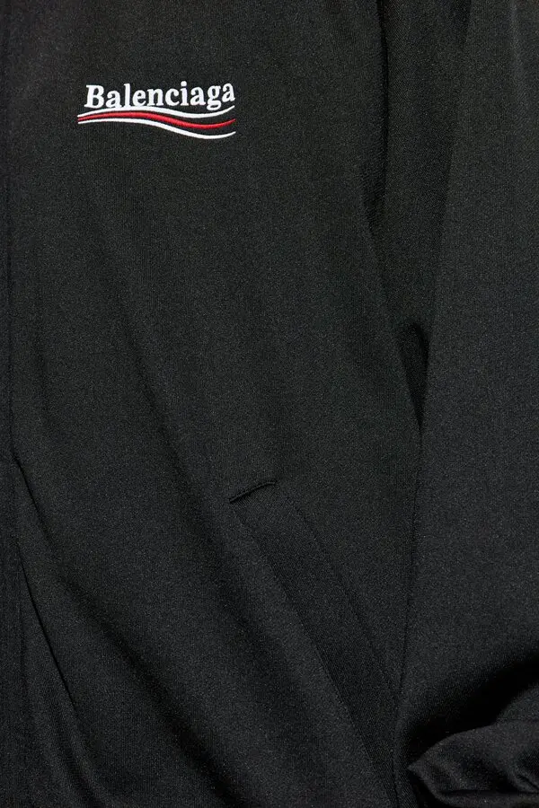 Balenciaga Logo Print Zip-up Jacket - Black