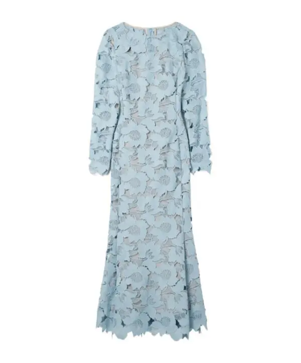 Oscar De La Renta Guipure Lace Midi Dress