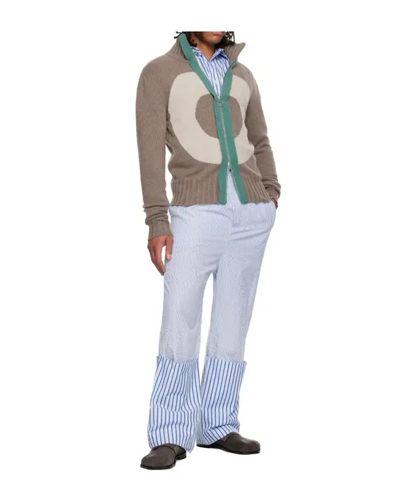 EDWARD CUMING Wool Blend Zip-up Sweater