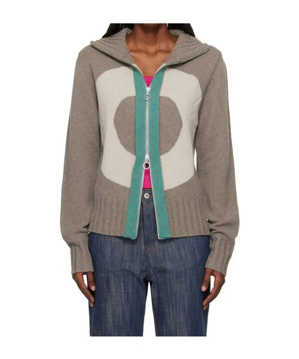 EDWARD CUMING Wool Blend Zip-up Sweater