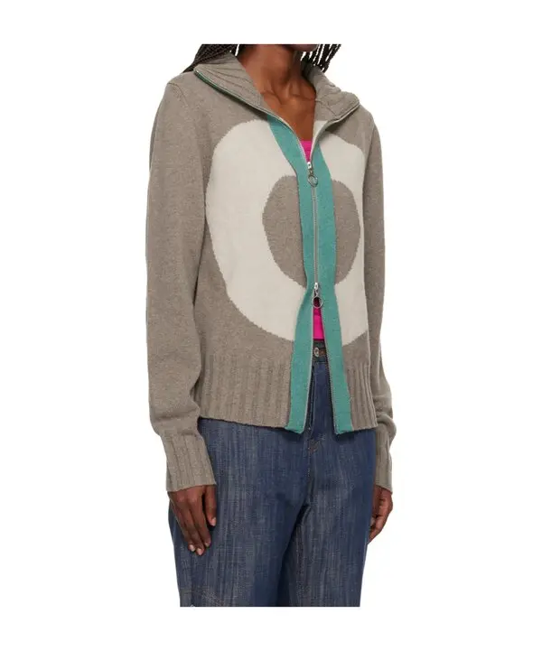 EDWARD CUMING Wool Blend Zip-up Sweater