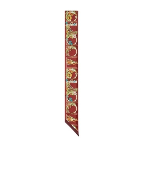 Gucci Printed Silk Twill Neck Bow - Bordeaux