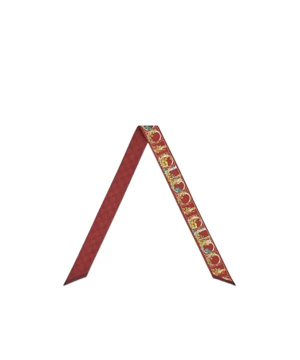 Gucci Printed Silk Twill Neck Bow - Bordeaux