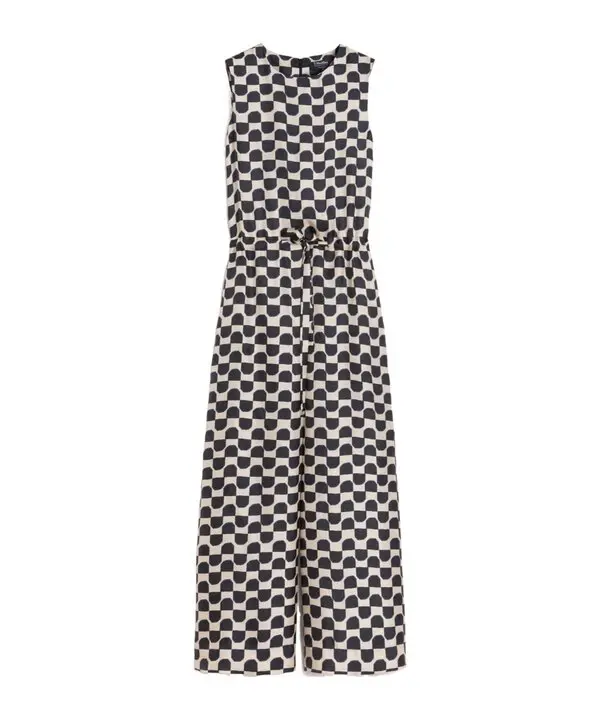 Max Mara Geometric Print Wide Leg Jumpsuit - Black