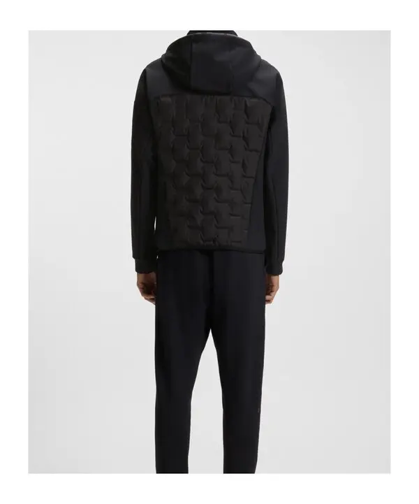 Hugo Boss Zip-up Hooded Jacket With Down Filling - Black