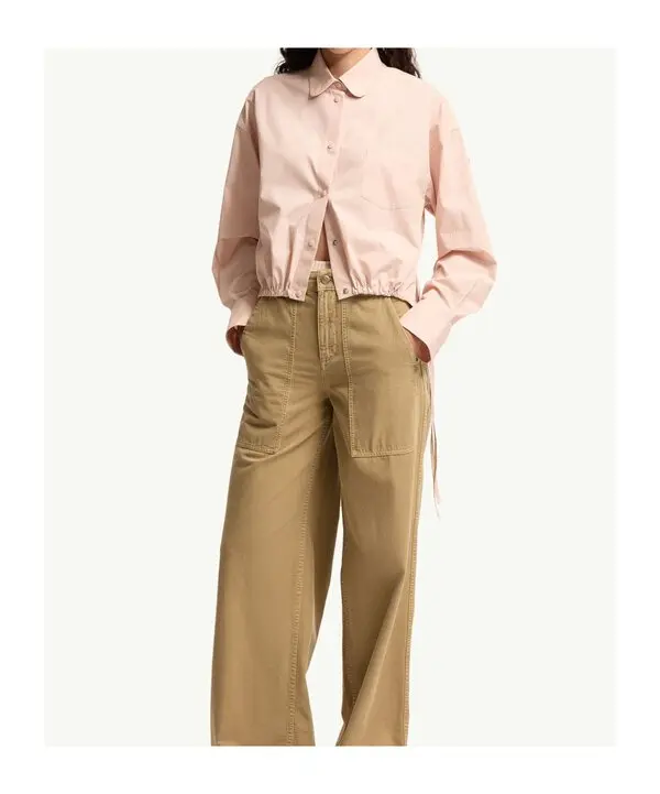 Moncler Poplin Drawstring Hem Shirt