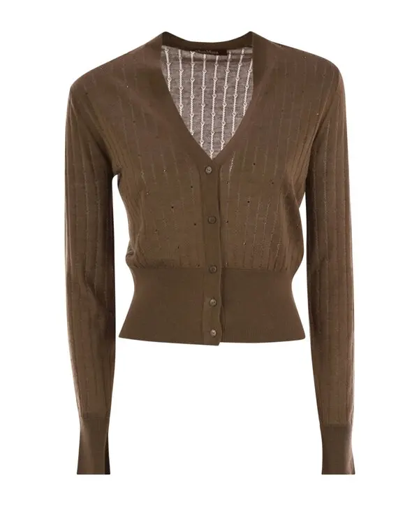 Max Mara Sequin Embellished Knit Cardigan - Green
