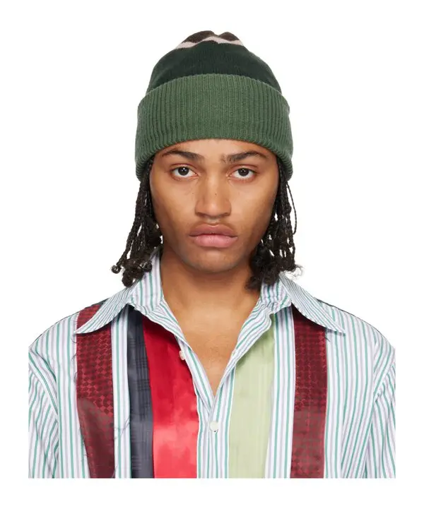 EDWARD CUMING Wool Blend Knit Beanie - Multicolor