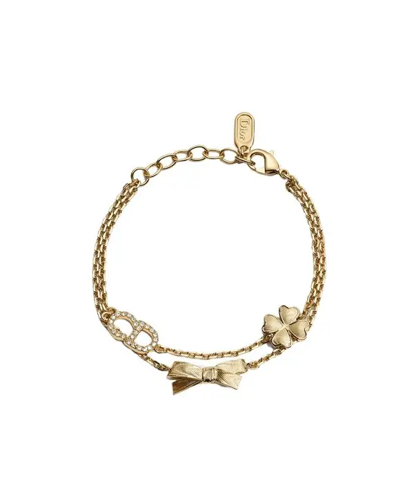 Dior Gold-plated Cd Logo Crystal Bracelet - Yellow