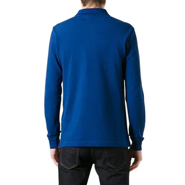Burberry Logo Long-sleeved Polo Shirt - Blue