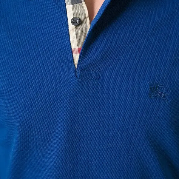 Burberry Logo Long-sleeved Polo Shirt - Blue