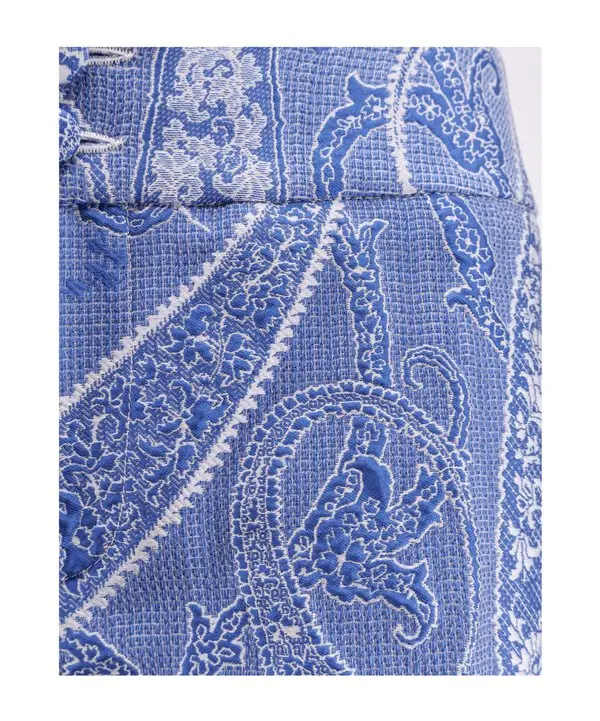 Etro Paisley Jacquard Pleated Jeans