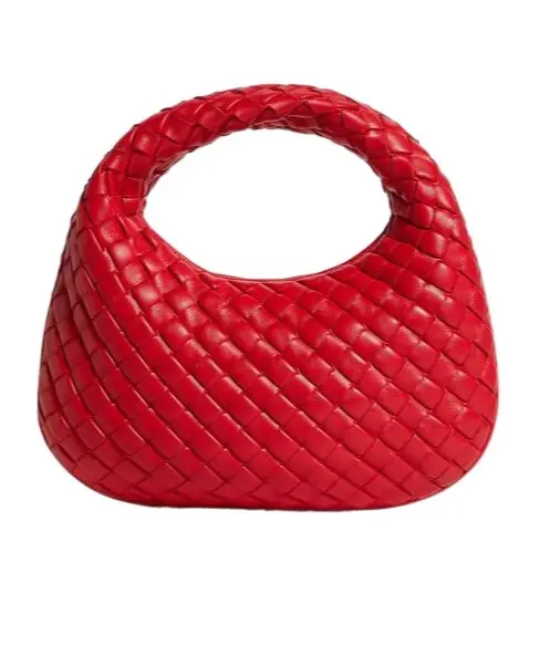 Bottega Veneta Baby Veneta Woven Top Handle Bag - Cardinal