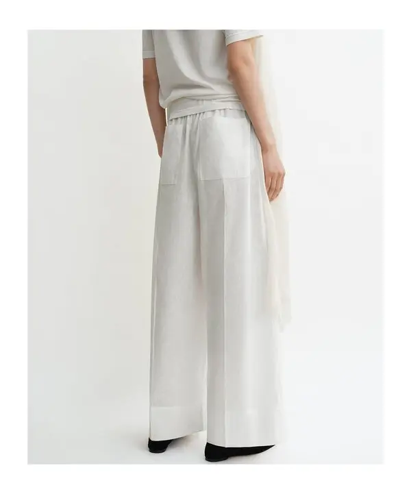 TOTEME Drawstring Waist Trousers - White